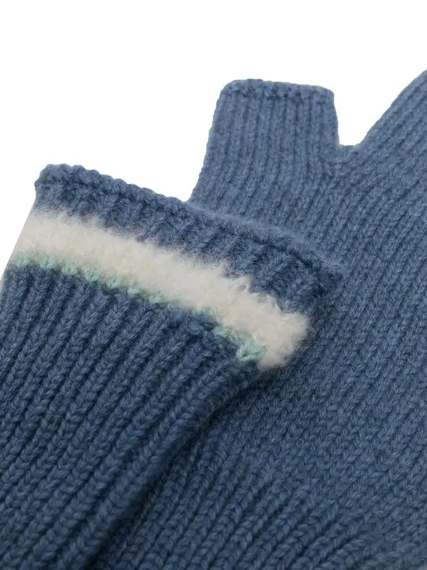 BARRIE Fingerless Knit Gloves - Blue