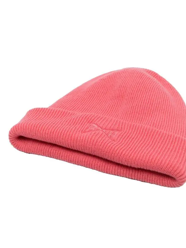 BARRIE Embroidered-logo Knit Beanie - Pink