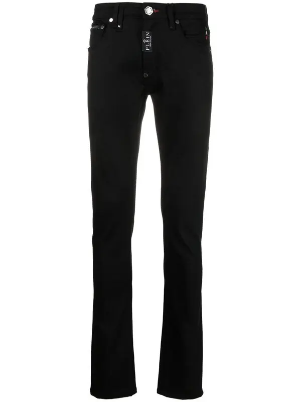 Philipp Plein Hexagon Low-rise Slim-cut Jeans - Black