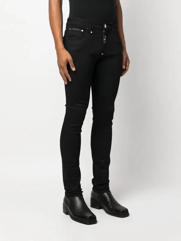 Philipp Plein Hexagon Low-rise Slim-cut Jeans - Black