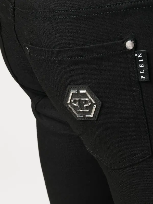 Philipp Plein Hexagon Low-rise Slim-cut Jeans - Black