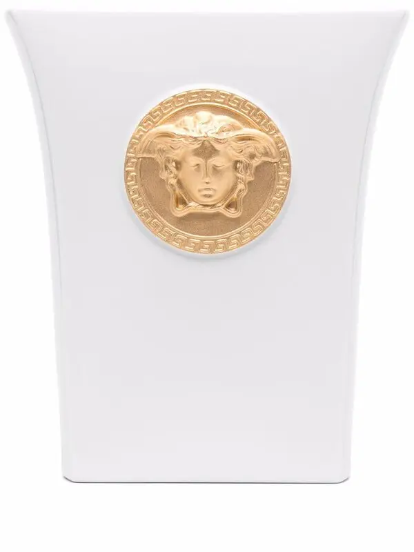 Versace Medusa-plaque Porcelain Vase - White