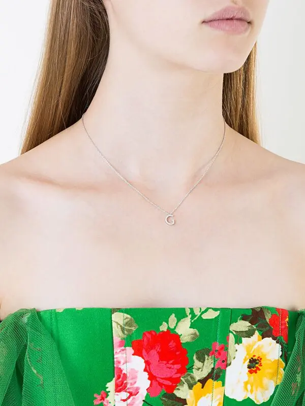 ALINKA 18kt White Gold Diamond Letter G Pendant Necklace