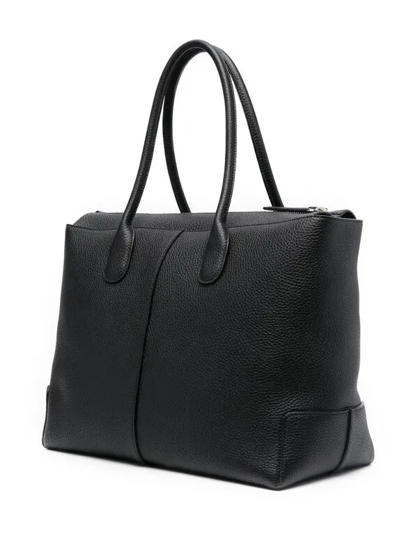 TOD'S Zipped Shopper Tote - Black