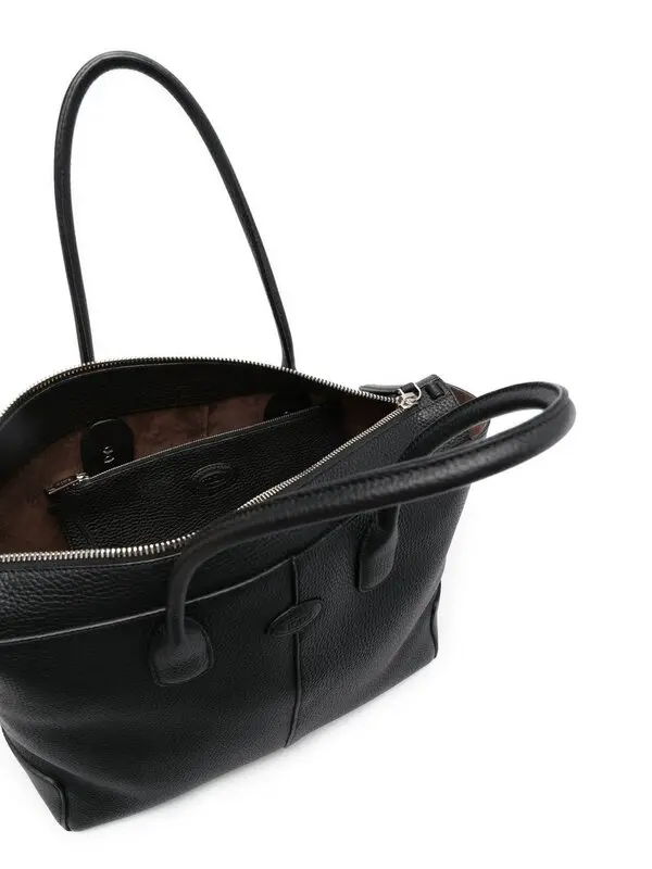TOD'S Zipped Shopper Tote - Black