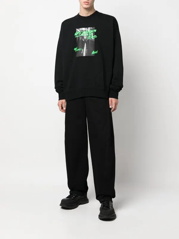 Off-White Graphic-print Cotton Sweatshirt