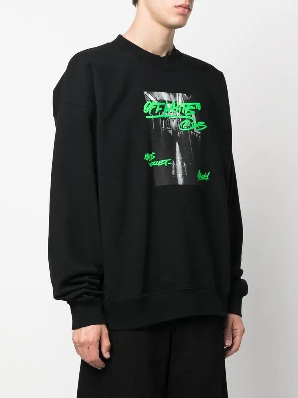 Off-White Graphic-print Cotton Sweatshirt