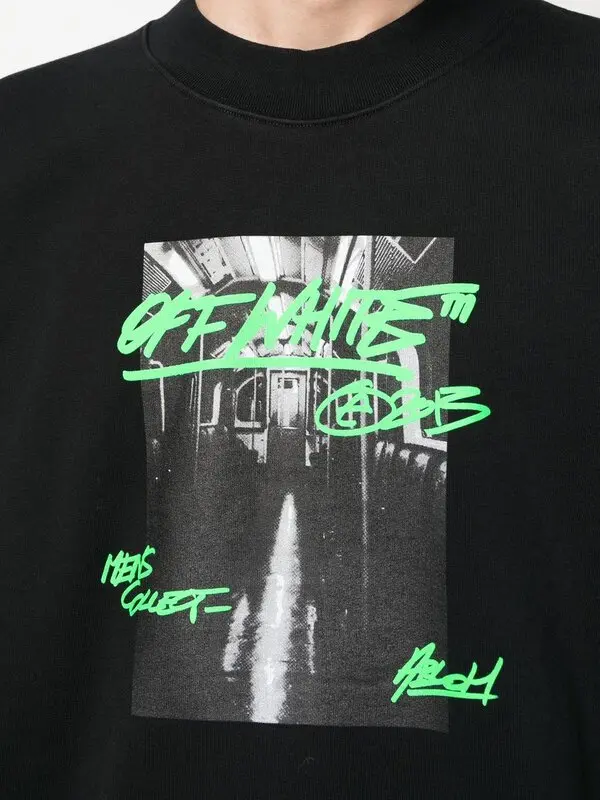 Off-White Graphic-print Cotton Sweatshirt