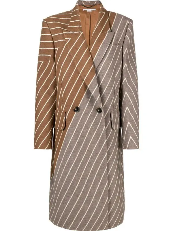 Stella McCartney Two-tone Double-breasted Coat