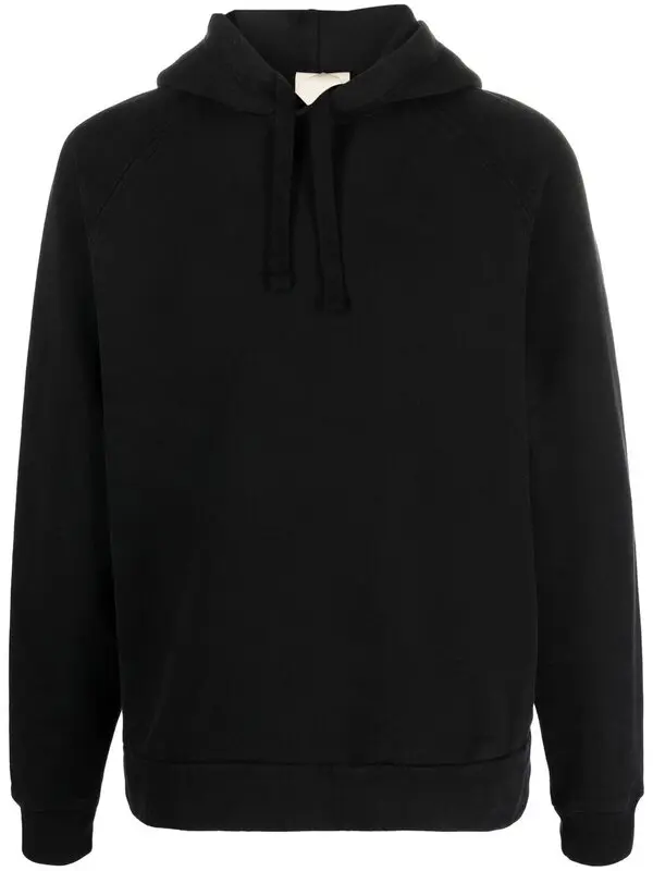 TEN C Logo-patch Hooded Sweater - Black