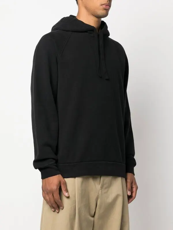 TEN C Logo-patch Hooded Sweater - Black