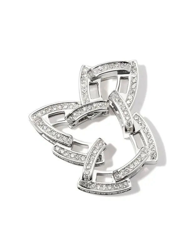 Shay 18k White Gold Diamond Link Ring - Silver