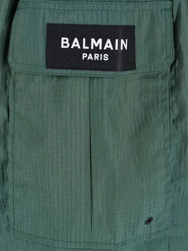 Balmain Logo-patch Drawstring Swim Shorts