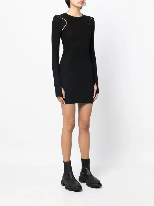 DION LEE Hook And Eye Ribbed Mini Dress