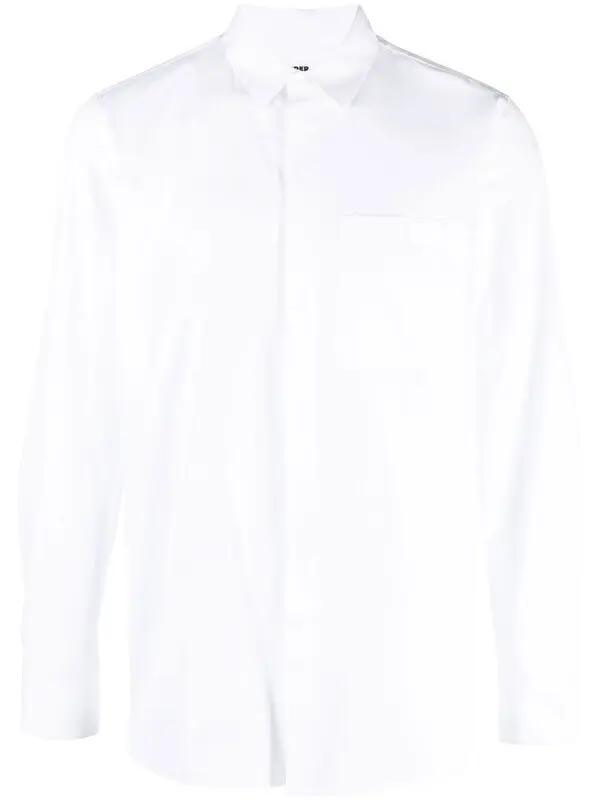 JIL SANDER Concealed-front Fastening Poplin Shirt - White
