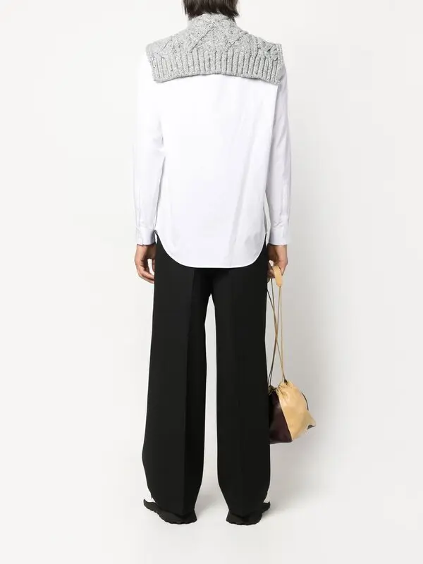 JIL SANDER Concealed-front Fastening Poplin Shirt - White