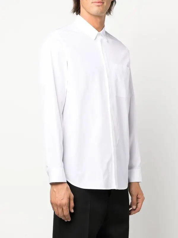 JIL SANDER Concealed-front Fastening Poplin Shirt - White