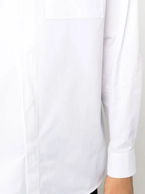 JIL SANDER Concealed-front Fastening Poplin Shirt - White