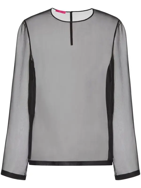 Valentino Garavani Sheer Long-sleeved Chiffon Top