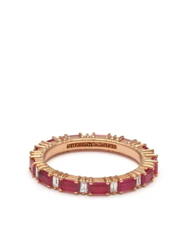 SUZANNE KALAN 18kt Rose Gold Ruby Eternity Ring