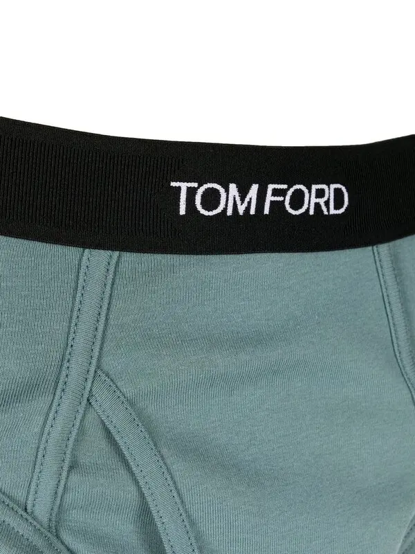 TOM FORD Logo-waistband Briefs - Green
