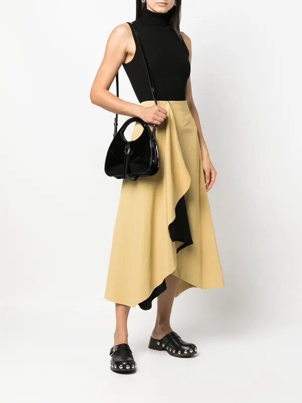 Colville Asymmetric Draped Ruffle Midi-skirt