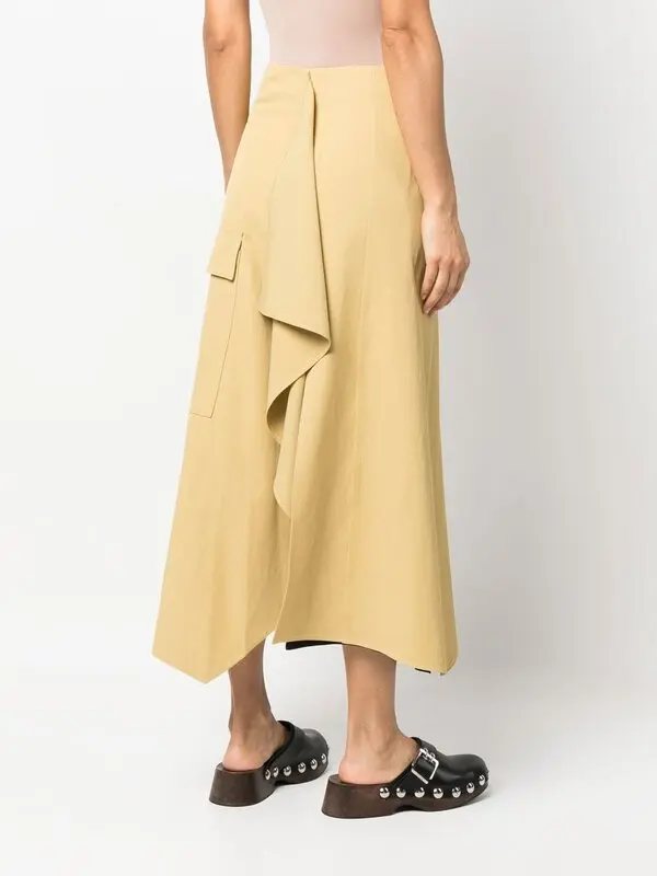 Colville Asymmetric Draped Ruffle Midi-skirt