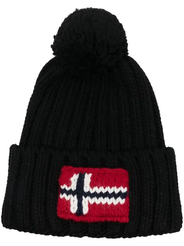 NAPAPIJRI Logo-patch Pom-pom Hat - Black
