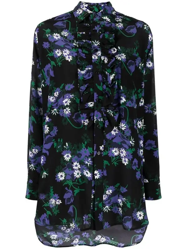 Plan C Floral-print Silk Shirt