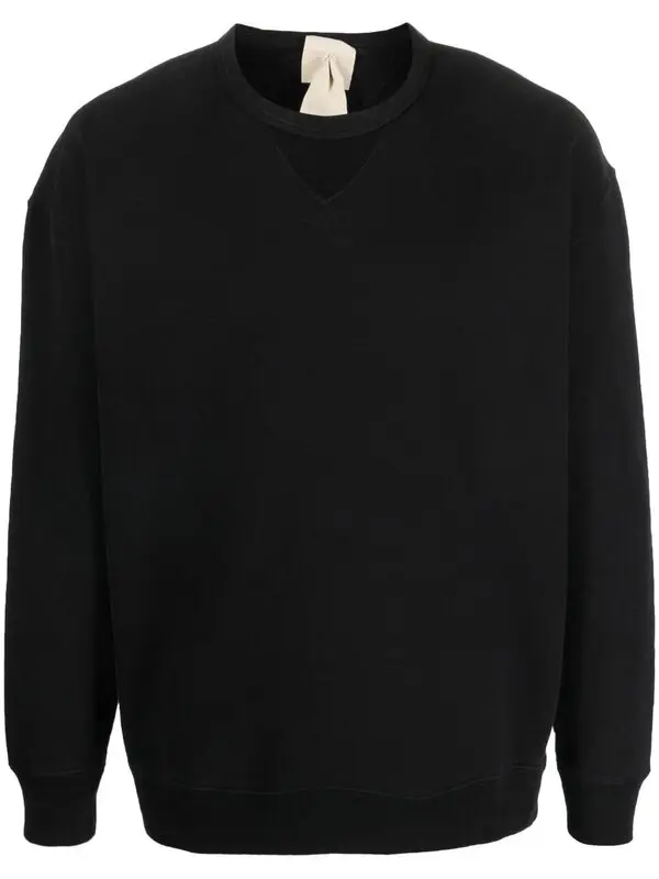 TEN C Crewneck Sweatshirt With Logo Patch - Black