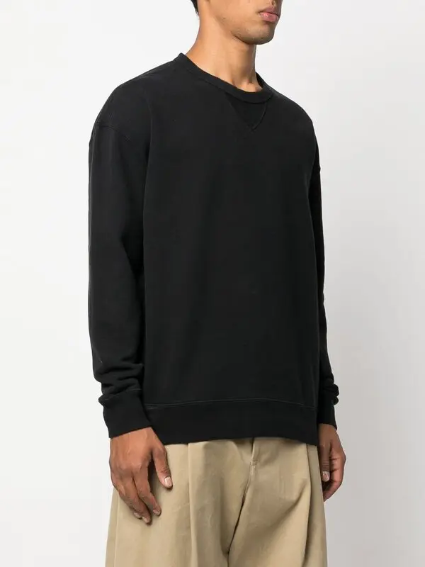 TEN C Crewneck Sweatshirt With Logo Patch - Black