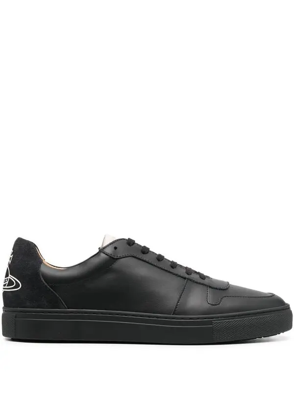 VIVIENNE WESTWOOD Logo-print Calf Leather Sneakers - Black