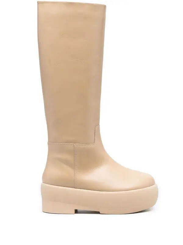 GIABORGHINI Gia Flatform Boots - Neutrals