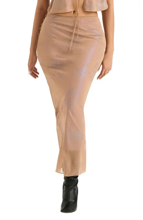 House Of Cb Dyana Maxi Skirt - Shimmer Cafe