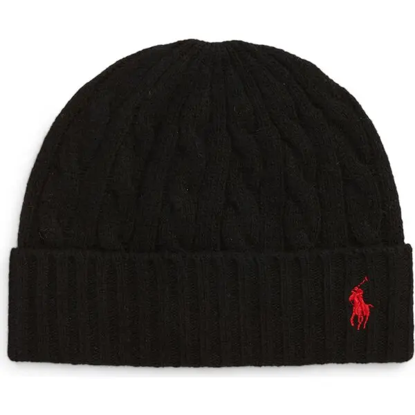 Ralph Lauren Classic Cable Beanie - Black