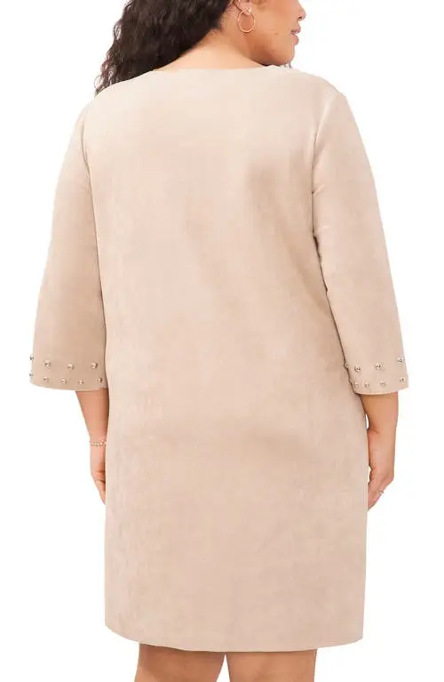 Vince Camuto Studded Split Neck Shift Dress
