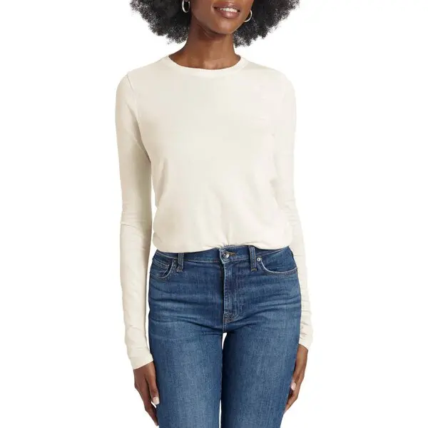 Splendid Becca Crewneck Knit Top - Stone