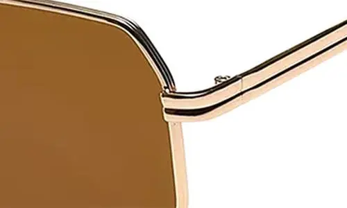 FIFTH & NINTH Goldie 60mm Polarized Aviator Sunglasses - Gold/ Brown