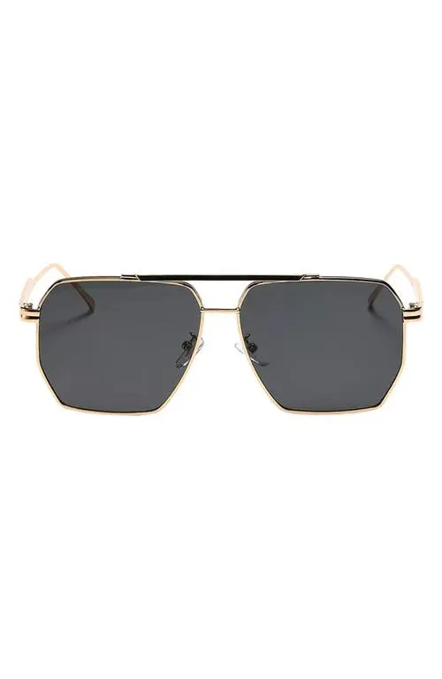 FIFTH & NINTH Goldie 60mm Polarized Aviator Sunglasses - Gold/black