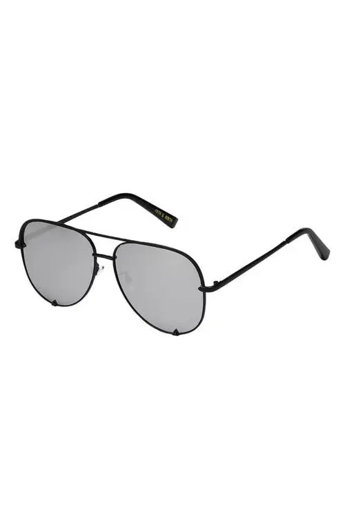 FIFTH & NINTH Polarized Aviator Sunglasses - Black/silver