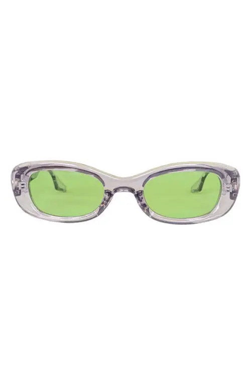 FIFTH & NINTH Maxi 56mm Polarized Oval Sunglasses - Gray/pistachio