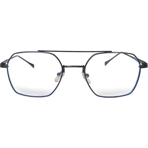 FIFTH & NINTH Loki Geometric Blue Light Blocking Eyeglasses - Black/ Clear