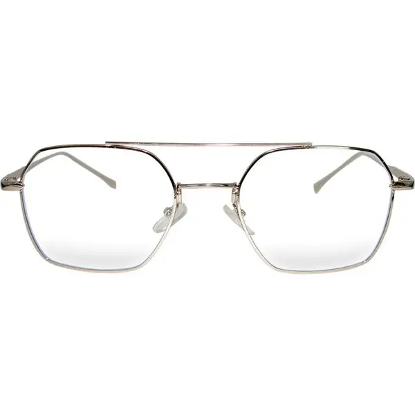 FIFTH & NINTH Loki Geometric Blue Light Blocking Eyeglasses - Silver/clear