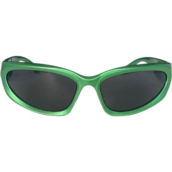 FIFTH & NINTH Racer Polarized Wraparound Sunglasses - Green/black