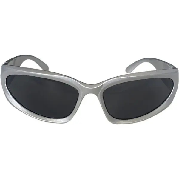 FIFTH & NINTH Racer Polarized Wraparound Sunglasses - Silver/black