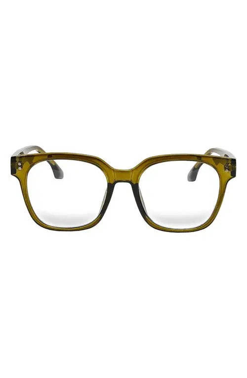 FIFTH & NINTH Round Blue Light Blocking Eyeglasses - Transparent Moss/ Clear