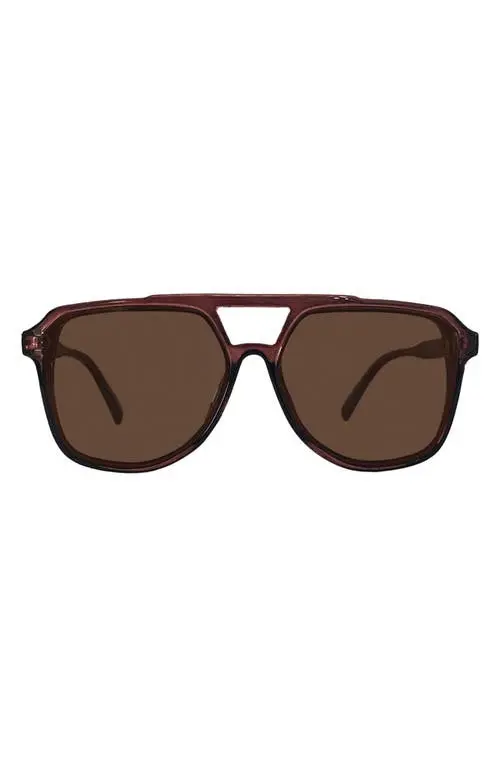 FIFTH & NINTH Lagos Polarized Aviator Sunglasses - Maroon/ Maroon