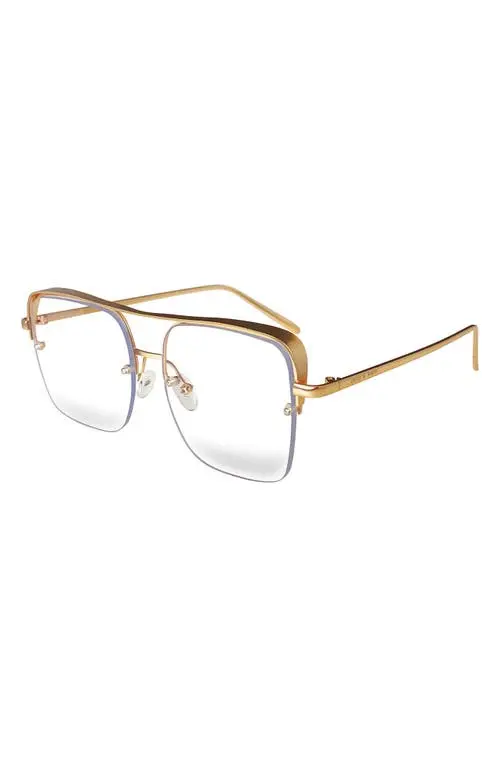 FIFTH & NINTH Sunday Aviator Blue Light Blocking Glasses - Gold/clear