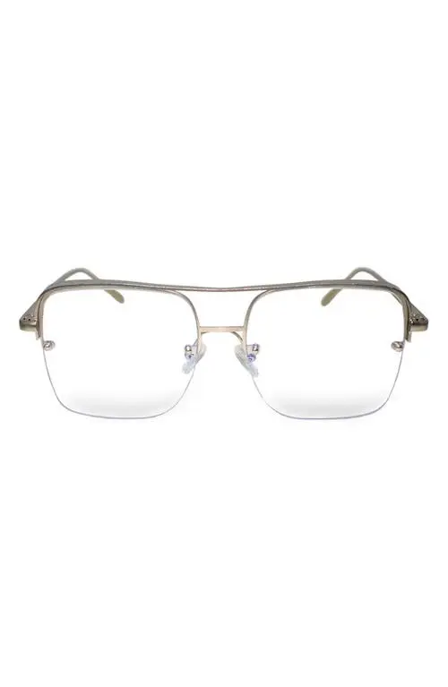 FIFTH & NINTH Sunday Aviator Blue Light Blocking Glasses - Silver/clear