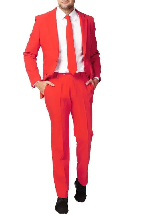 Opposuits Red Devil Slim Fit Two-piece Suit & Tie Set